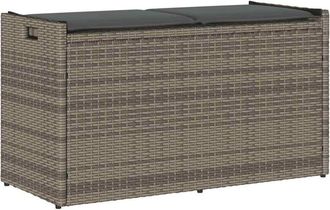 vidaXL Vidaxl - Banc de rangement ext&eacute;rieur coussin gris 100 cm r&eacute;sine tress&eacute;e