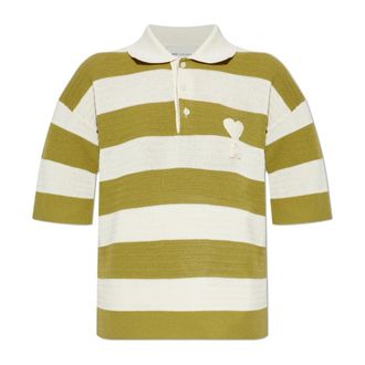 Ami Femme, Tops, Vert, Taille: 38 FR Polo &agrave; Motif Ray&eacute;