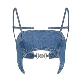 Marine Serre Denim BH-Top - - Tops - Damen - Blau - M