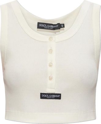 Dolce & Gabbana Femme, Tops, Beige, Taille: 36 FR D&eacute;bardeur court