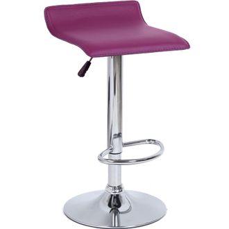 Generic H&ouml;henverstellbarer Barhocker Mit Ergonomischer R&uuml;ckenlehne Und PU-Sitz - Schwarz, 55-75 cm(Purple)