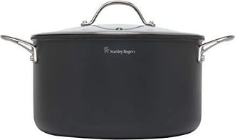 Stanley Rogers Kochtopf Ø 24 cm mit Glasdeckel BI-PLY Professional, 5L Füllvermögen, hochwertige Edelstahl-Kasserolle für Ceran-, Elektro- & Induktionsherde, spülmas