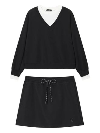 Tout à Coup ensemble pull et jupe à bords contrastants - Noir