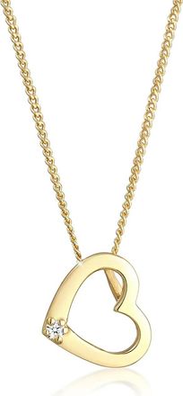 Elli Halsketten - Halskette Herz Liebe Diamant (0.015 ct.) Love 585 - Gr. unisize - in Gold - f&uuml;r Damen