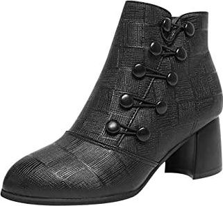 E.SSUE Bottines Femme Hiver Casual Pieds Sensibles Talons Baskets Lacet Securite Cuir Bottes Moto Automne Pour Pieds Larges Chelsea Chaussures Chelsea Bottes