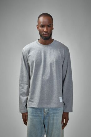 Thom Browne Oversized Long Sleeve Tee W/ RWB Knit Trim