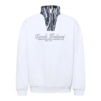 Carlo Colucci Troyer Match Point - - Sweatshirts & Hoodies - Herren - Wei&szlig; - 2XL