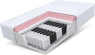 FDM Matratze 140x200 MEMORY DUO Visco 27cm 7 Zonen Komfort Taschenfederkern H2 H3