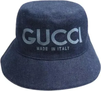 Gucci unisex, Pre-owned, Bleu, Taille: ONE Size Chapeau en denim Pre-owned