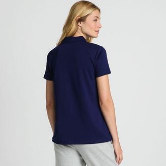 Lands End Supima-Poloshirt, Damen, Gr&ouml;&szlig;e:40-42 regular, Blau, Baumwolle, by Lands End