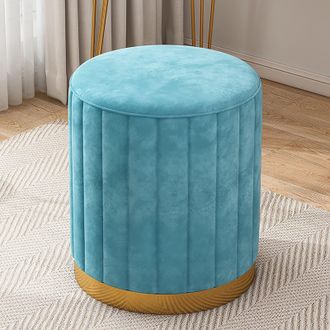 Generic Moderner runder Samt Ottomane Fu&szlig;hocker - Kleiner Ottoman Samt Fu&szlig;st&uuml;tze Hocker f&uuml;r Wohnzimmer und Schlafzimmer - Gepolstert, stilvoll und bequem