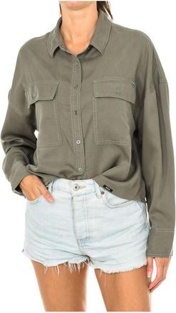 Superdry Femme, Blouses et Chemises, Vert, Taille: 36 FR Chemise boutonn&eacute;e