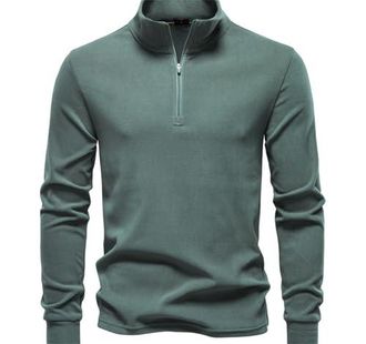 Generic Pull &agrave; manches longues pour homme - Col montant - Col montant - Col en V - Chemises dhiver, Vert, M