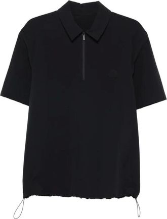 Moncler Homme, Tops, Noir, Taille: XL Polo en Polyamide