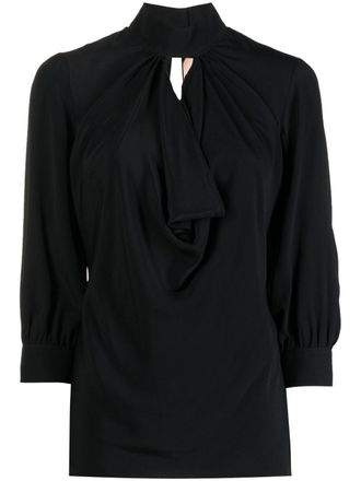 N&deg;21 Bluse mit Schl&uuml;ssellochausschnitt - Schwarz