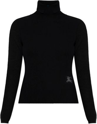 Burberry Femme, Pulls, Noir, Taille: 38 FR Col roulé avec écusson logo