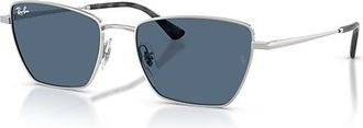 Ray-Ban Drea Bio-based Sonnenbrillen Silber Fassung Blau Glas 53-18
