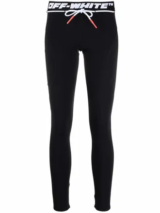 Off-white Performance-Leggings mit Logo - Schwarz