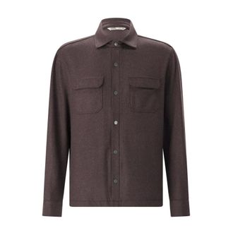 Maurizio Baldassari Homme, Vestes, Brun, Taille: 3XL Veste chemise Solferino