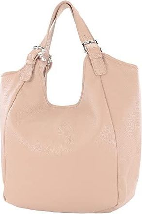 modamoda.de T227 Sac à bandoulière en cuir pour femme Fait main en Italie, Rose., L