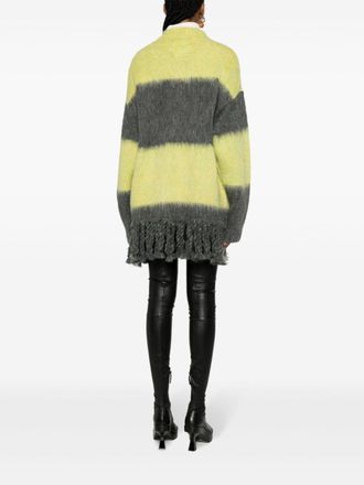 Etro Striped Alpaca Wool-Blend Cardigan - Yellow