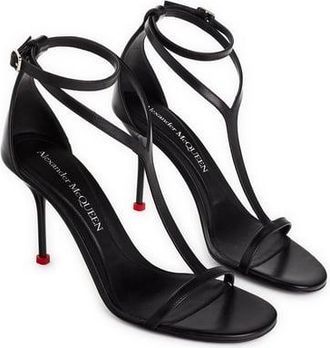 Alexander McQueen Ledersandalen mit Absatz in Schwarz