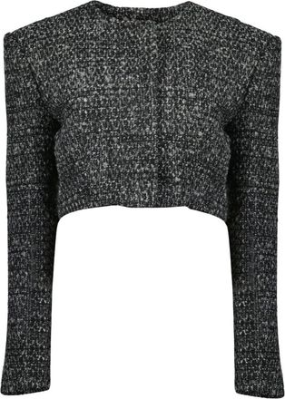 Diesel Femme, Vestes, Gris, Taille: 34 FR G-Crop-G Tweed Jacket