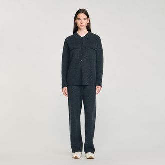 Sandro Cardigan long à strass