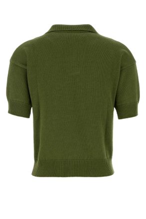 Weekend Womens Green Cotton Albero Polo Shirt Pistacchio Exterior: Maglieria Sweater