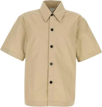 Bottega Veneta Homme, Chemises, Beige, Taille: M Chemise &agrave; Manches Courtes avec Plis au Dos