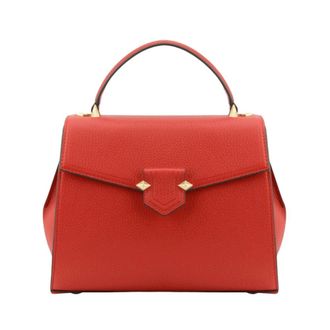 Pourchet Femme, Sacs, Rouge, Taille: ONE Size Moyen sac rouge vif - en cuir