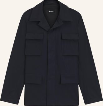 HUGO BOSS Klassischer Mantel P-Carper-Fieldtw-253 Relaxed Fit blau