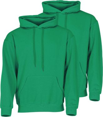 Fruit Of The Loom Doppelpack Classic Kapuzen-Sweat Herren Hoodie 2er Pack + GRATIS MyShirt Stoffbeutel, Farbe:maigr&uuml;n, Gr&ouml;&szlig;e:XL