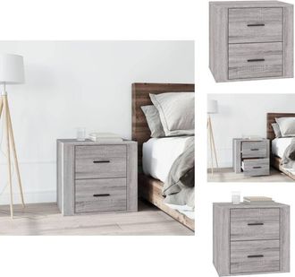 vidaXL Nachttisch Grau Sonoma 50x39x47 cm - Nachtisch - Grau - Schlafzimmerm&ouml;bel - Wohnzimmerm&ouml;bel - Kommode