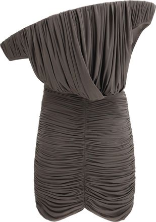 Magda Butrym Asymmetrical Petal Mini Dress - Brown