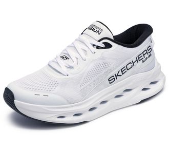 Skechers Herren Max Cushioning Glide Step Advert Hands Free Slip-In-Sneaker, Weiß/Schwarz, 46 EU X-Weit