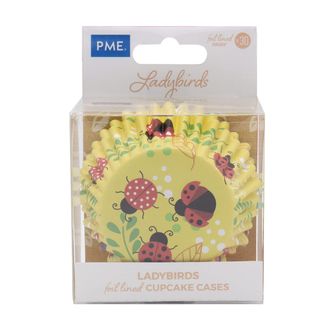 PME Cupcake-Förmchen, Marienkäfer, mit Folie ausgekleidet, Metallic, 30 Stück