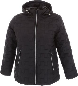 Ital-Design Steppjacke Damen Freizeit (87256656) Kapuze (abnehmbar) Leicht gefüttert Übergangsjack in Schwarz