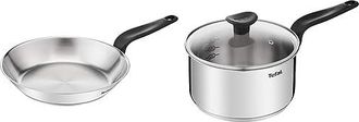 T-fal Primary Po&ecirc;le inox 24 cm, Garantie 10 ans, Acier inoxydable de premi&egrave;re qualit&eacute;, Induction, Pour cuisiner de d&eacute;licieuses recettes et d&eacute;glacer E3080404