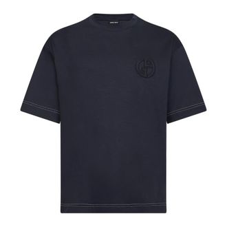 Giorgio Armani Cotton Interlock Denim Collection T-Shirt - - Tops - Herren - Blau - M
