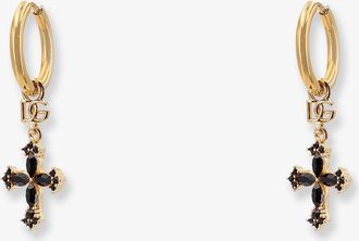 Dolce & Gabbana Brass earrings with rhinestones - DOLCE & GABBANA - gender_Woman
