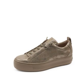 Paul Green Low-Top Sneaker Damen - Eva-Sohle, Elastische Schnürsenkel, Softes Leder Komfort - Büro & Freizeit Damenschuhe - Bronze Metallic 06x