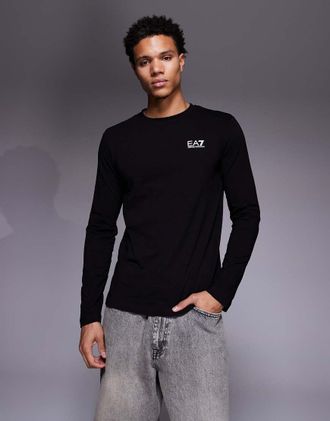 Emporio Armani Armani - EA7 - Lang&auml;rmliges Sport-Shirt in Schwarz
