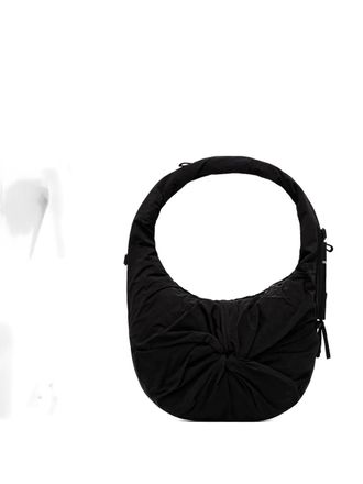 C&ocirc;te & Ciel Po Smooth Schultertasche mit Raffungen - Schwarz
