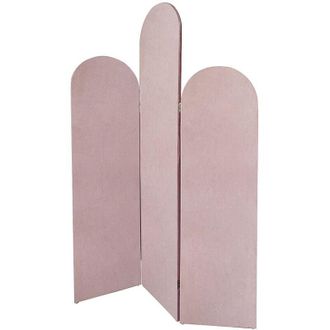 Vente-Unique Paravent asym&eacute;trique 3 pans en velours L.120 x H.180 cm - Rose - CARMIDA