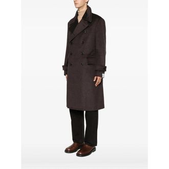 Caruso Double-Breasted Wool Coat - Brown