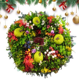 Generic Herbstkranz, wei&szlig;e K&uuml;rbisbl&auml;tter, rustikale saisonale Girlande f&uuml;r Kamin, Wand, Fenster, Eingang, Thanksgiving, Weihnachten