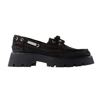 Alexander Wang Schokoladen Leder Bootsschuhe - - Shoes - Damen - Braun - 39 EU