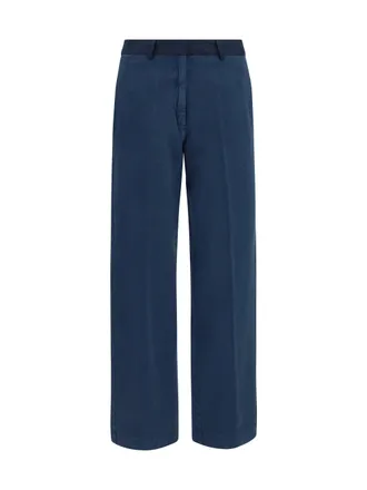 Forte_Forte Womens Chino Pants Cotton Midnight Blue Trousers