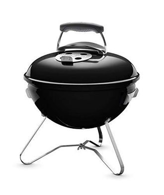 Weber Smokey Joe Holzkohlegrill/Tragbares Design, Porzellanemaillierter Deckel und Kessel, 37 cm Grillfl&auml;che, Schwarz